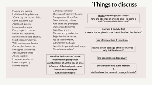 Christina Rossetti Goblin Market | Teaching Resources