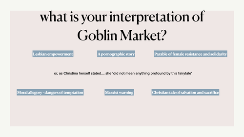 Christina Rossetti Goblin Market | Teaching Resources