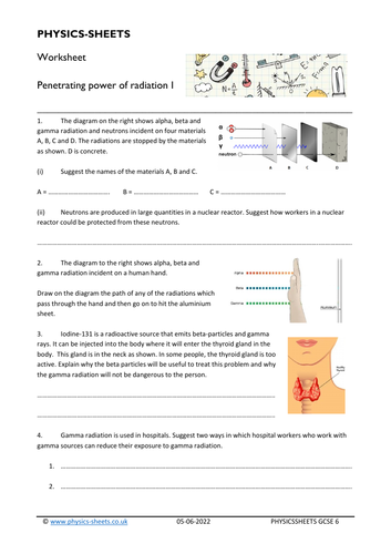 GCSE/IGCSE Penetrating power of radiation Questions and Answers ...