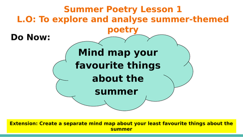 Year 8 Summer Poetry Lessons | Teaching Resources