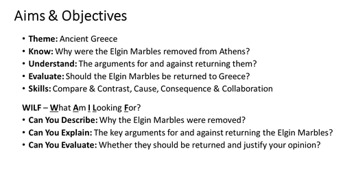 Card Sort: Should the Elgin Marbles be returned to Greece? | Teaching ...