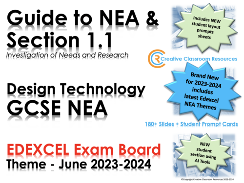 *NEW* 2023-2024 NEW CONTEXTUAL THEMES GCSE DT NEA Edexcel Pearson Guide ...