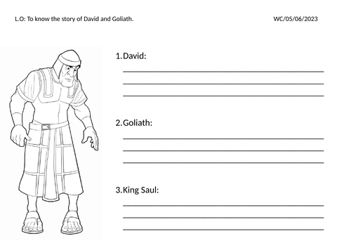 David and Goliath worksheet | Teaching Resources
