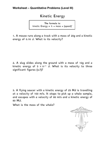 P1.03: Kinetic Energy | PowerPoint Lesson and Worksheets | Teaching ...