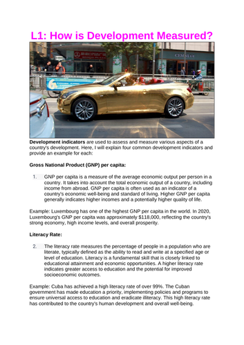 Development IGCSE | Teaching Resources