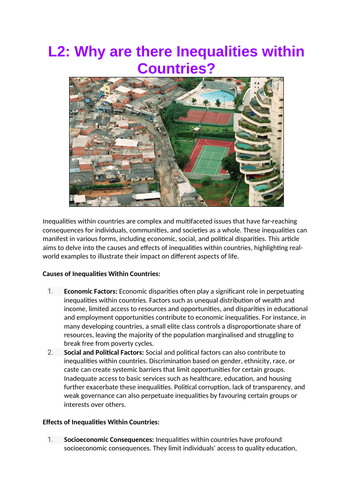 Inequalities within Countries | Teaching Resources