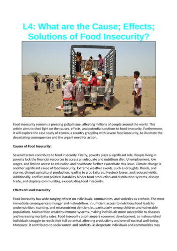 Food Insecurity | Teaching Resources