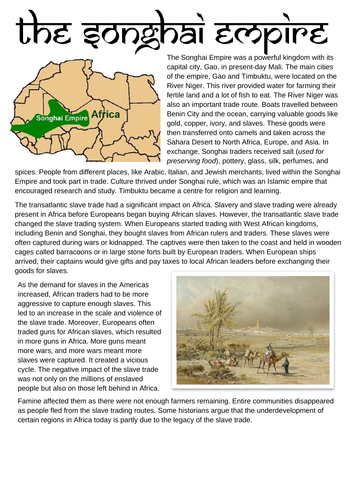 Lesson 1 of 6 - What was life in Africa like? | Teaching Resources