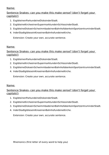 German- KS3- Places in Town | Teaching Resources