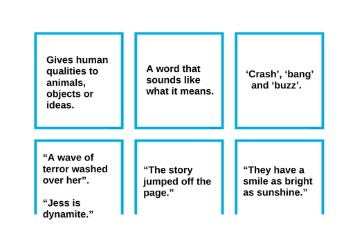 Figurative language warm-up cards | Teaching Resources