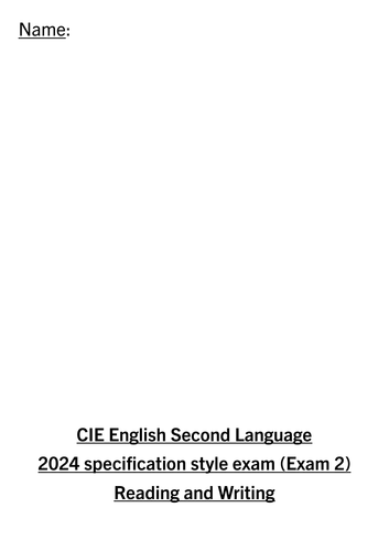 CIE iGCSE English Second Language 2024 | Teaching Resources