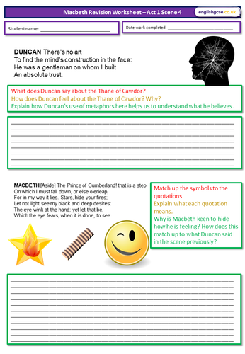 Macbeth Revision Worksheets | Teaching Resources