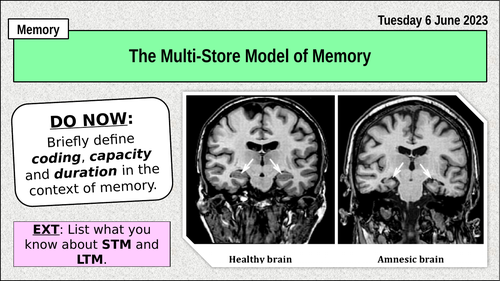 A-Level Psychology - THE MULTI-STORE MODEL OF MEMORY [Memory Topic ...