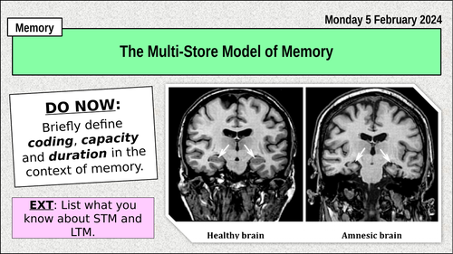 A-Level Psychology - THE MULTI-STORE MODEL OF MEMORY [Memory Topic ...