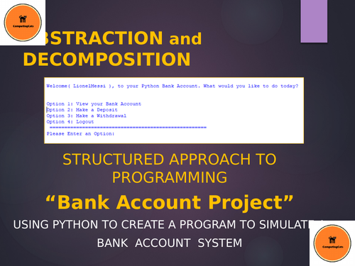 Python Project - Create a Bank Account System | Teaching Resources Python Project - Create a Bank Account System | Teaching Resources