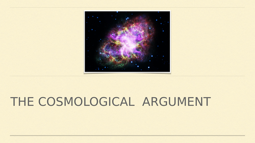 The Cosmological Argument Philosophy of Religion Revision | Teaching ...