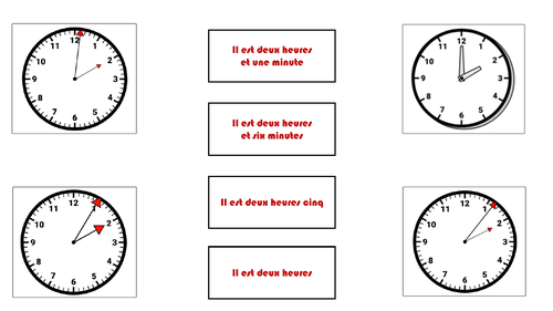 French: Telling the time: Part 6: The full hour and between the ...