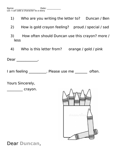 The Day the Crayons Quit | Teaching Resources