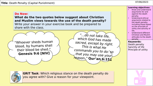 Religion, Crime and Punishment: Death Penalty | Teaching Resources