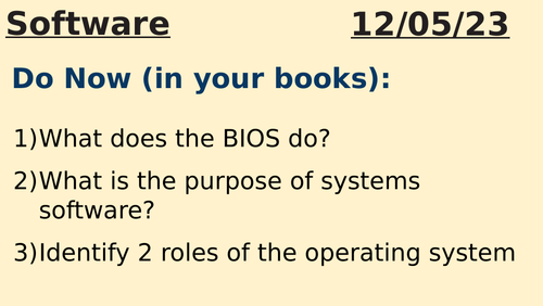 Software Unit of work (Operating systems and utility) OCR j277 ...