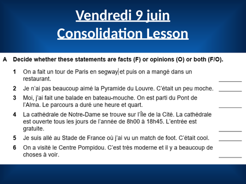 Past tense revision with 'avoir' and 'être' | Teaching Resources