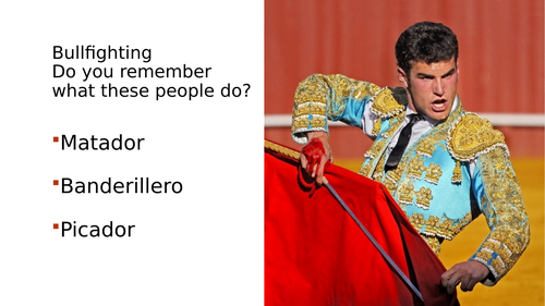 Bullfighting - Spanish Culture - 2 | Teaching Resources