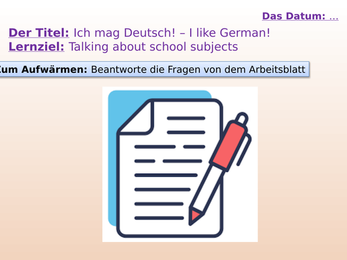 German - Stimmt! 1 Kapitel 4: Schule ist klasse! - Powerpoints ...