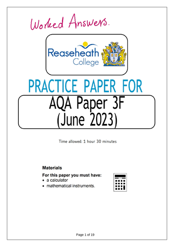 AQA foundation, predicted paper 3 2023 | Teaching Resources