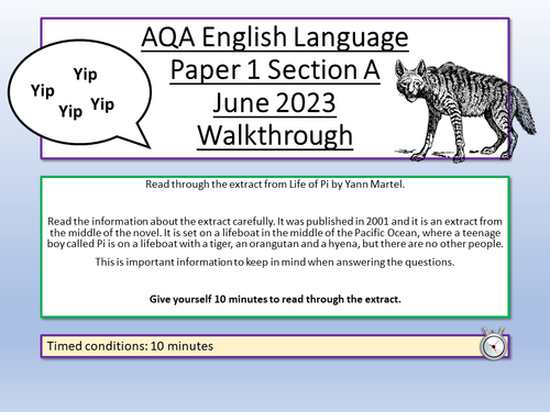 AQA English Language Paper 1 June 2023 | Teaching Resources