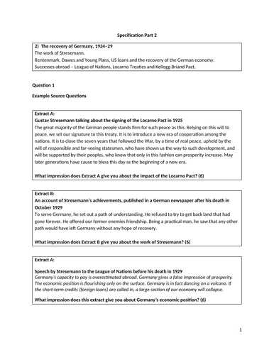 Paper 1 - Germany – Part 2 - Revision Booklet | Teaching Resources