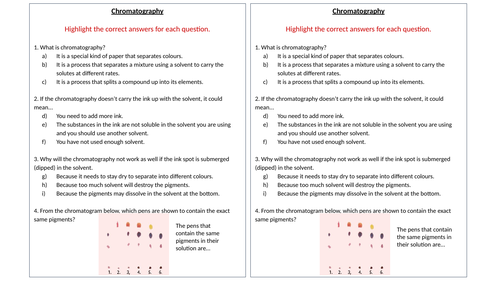 Chromatography Teaching Resources