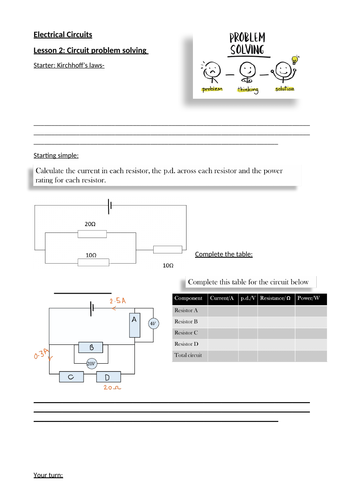 OCR A level Electrical Circuits *COMPLETE* Lesson series | Teaching ...
