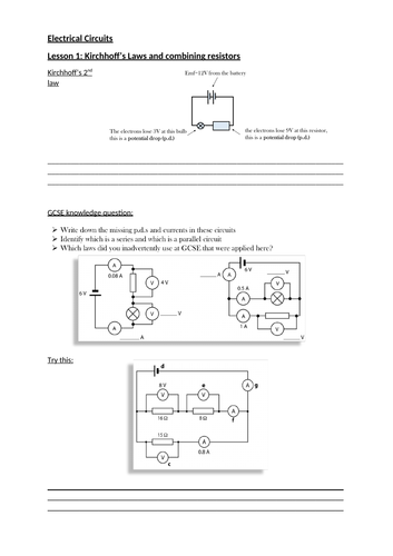 OCR A level Electrical Circuits *COMPLETE* Lesson series | Teaching ...