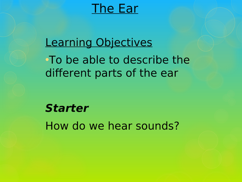 The ear | Teaching Resources