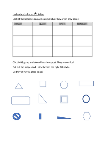 Understand columns and rows in tables | Teaching Resources
