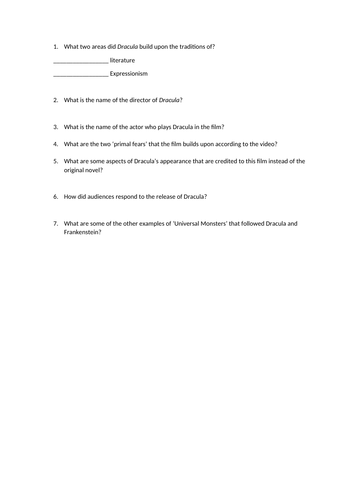 Dracula - Eduqas GCSE Film Studies PowerPoint | Teaching Resources