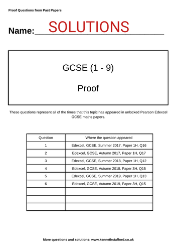 Algebraic Proof Gcse Maths Past Paper Questions Teaching Resources
