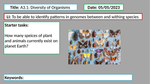 IB Biology: A3.1 Diversity of Organisms (first exams in 2025 ...