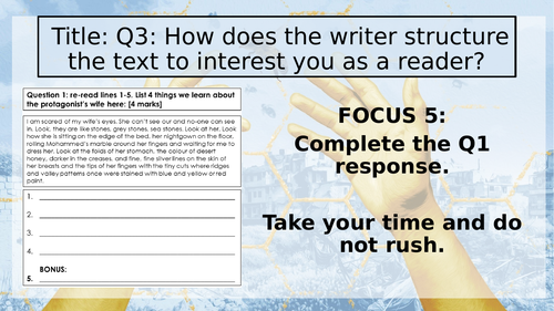 AQA Language Paper 1 Section A Question 3 | Teaching Resources