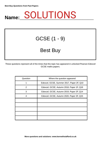 Best Buy or Best Value. GCSE Maths Past Paper Questions. | Teaching ...