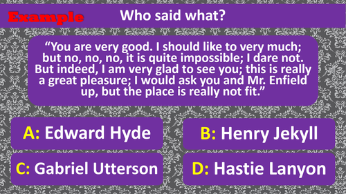 Dr Jekyll and Mr Hyde Mega Quiz | Teaching Resources