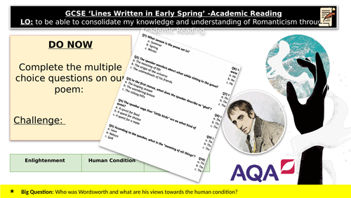 'Lines Written in Early Spring' - NEW AQA 'Worlds and Lives' | Teaching Resources