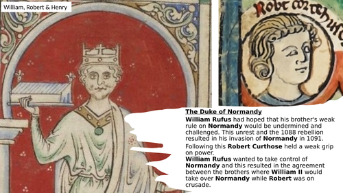 Anglo Saxon England and the Norman Conquest OCR - William Rufus, Robert ...