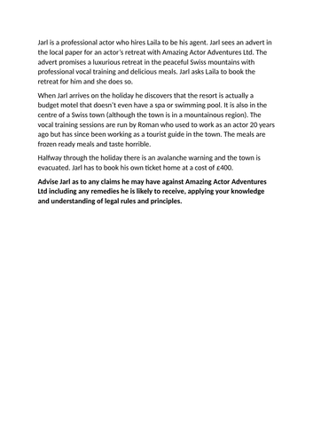 A-Level Law: Contract Law Scenario Question Bundle (Eduqas) | Teaching ...