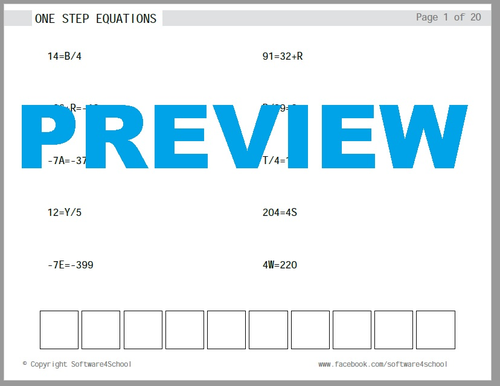 ONE STEP EQUATIONS - SUMMER THEMED WORKSHEETS | Teaching Resources