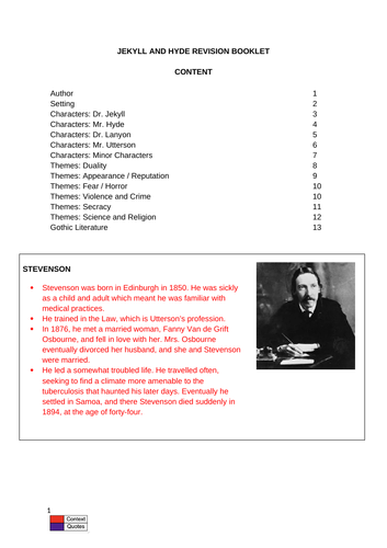 Jekyll and Hyde Revision Booklet | Teaching Resources