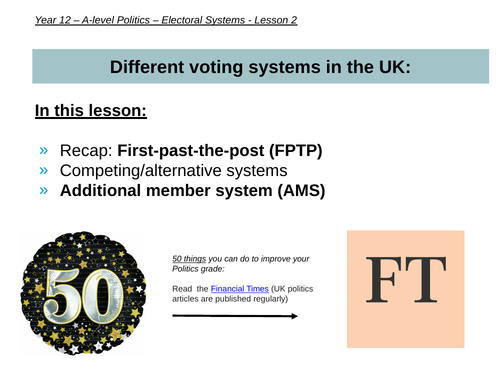 Additional member system (AS Politics) | Teaching Resources