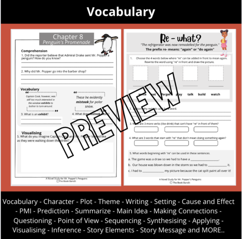 MR. POPPER'S PENGUINS by Richard Atwater NOVEL STUDY and Literacy Unit ...