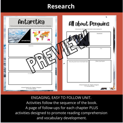 MR. POPPER'S PENGUINS by Richard Atwater NOVEL STUDY and Literacy Unit ...