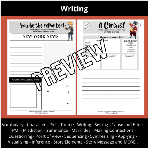 MR. POPPER'S PENGUINS by Richard Atwater NOVEL STUDY and Literacy Unit ...